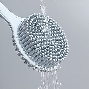 FINPAN Body Brush Long Handle Double-Sided Bath Shower Brush Back Massage Exfoliation Wisp Body Scrub Brush (Color : Green)