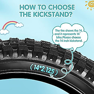 LEICHTEN Kids Bike Kickstand for 12/14/16/18/20 Inch Wheel Children's Bicycle Single-Side Kick Stand Rear Mount Bikes Support Racks