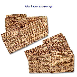 12.7" Foldable Storage Basket with Iron Wire Frame By Trademark Innovations (Set of 4)