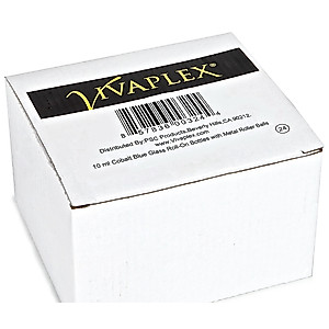 Vivaplex, 24, Cobalt Blue, 10 ml Glass Roll-on Bottles with Stainless Steel Roller Balls. 3-3 ml Droppers included