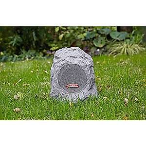 Margaritaville Outdoor Rock Bluetooth Wireless Speaker | Durable Bluetooth Speakers, Fantastic Yard or Patio Decor, IPX-4 Waterproof Rated, Granite Grey “On The Rock