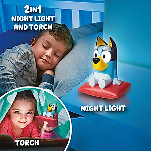 Bluey - Bingo 2 in 1 Bedtime Night Light and Handy Flashlight - LED Night Light with Auto-Off Timer