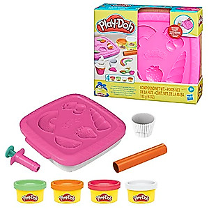 Play-Doh Create ‘n Go Cupcakes Playset, Set with Storage Container, Arts and Crafts Activities, Kids Toys for 3 Year Olds and Up