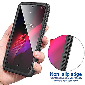 IDweel Fullbody Case for TCL REVVL 4,T-Mobile REVVL 4 Case, Hybrid Built-in Screen Protector TPU Shock Absorption Shatter-Resistant Bumper + Clear PC Back Anti-Drop Cover, Clear/Black Bumper