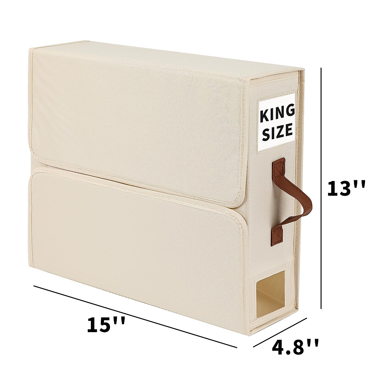 BettMorrow 6 Pack Bed Sheet Organizers and Storage (Queen & King Size) Sheet Organizers for Linen Closet Under bed Storage Sheets Set Organizers with Handle Window Foldable Bedding Storage Box Beige