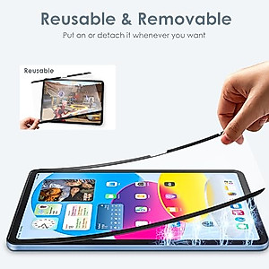 TiMOVO Magnetic Feel-Paper Screen Protector Compatible with iPad 10th Generation 10.9 Inch 2022, Removable, Reusable, Matte Film for All-New iPad 2022, Paper Felt, Anti Glare, Anti Scratch - 1 Pack