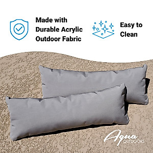 Aqua Outdoors Inside Pool Lounger Headrest Pillow, in Water Sun Shelf Chaise Cushion, Great for Tanning on Baja Ledge or Poolside Sundeck(Gray)