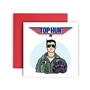Huxters Top Hun Birthday Card – Funny Birthday Cards for Men – Eco-Friendly and Recyclable Mens Birthday Cards – Anniversary Card for Dad, Husband, Uncle, Brother with Matching Envelope
