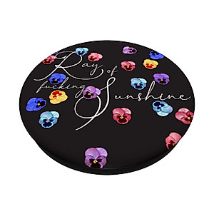 Salty Floral Ray of Fucking Sunshine Pansies Swear Word Flow PopSockets PopGrip: Swappable Grip for Phones & Tablets