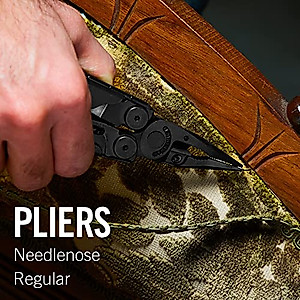 LEATHERMAN, Wave Plus Multitool with Premium Replaceable Wire Cutters, Spring-Action Scissors and Molle Black Sheath, Black