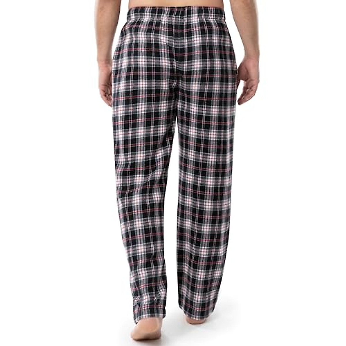 Fruit of the Loom Men's Yarn-dye Woven Flannel Pajama Pant, Black Plaid, X-Large