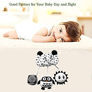 KAKIBLIN Crib Decorations Toy, Baby Crib Toy Hanging Decorations Plush Toys for Crib Bed Stroller Spiral Plush Toys Car Seat Travel Toy for Infant, Owl