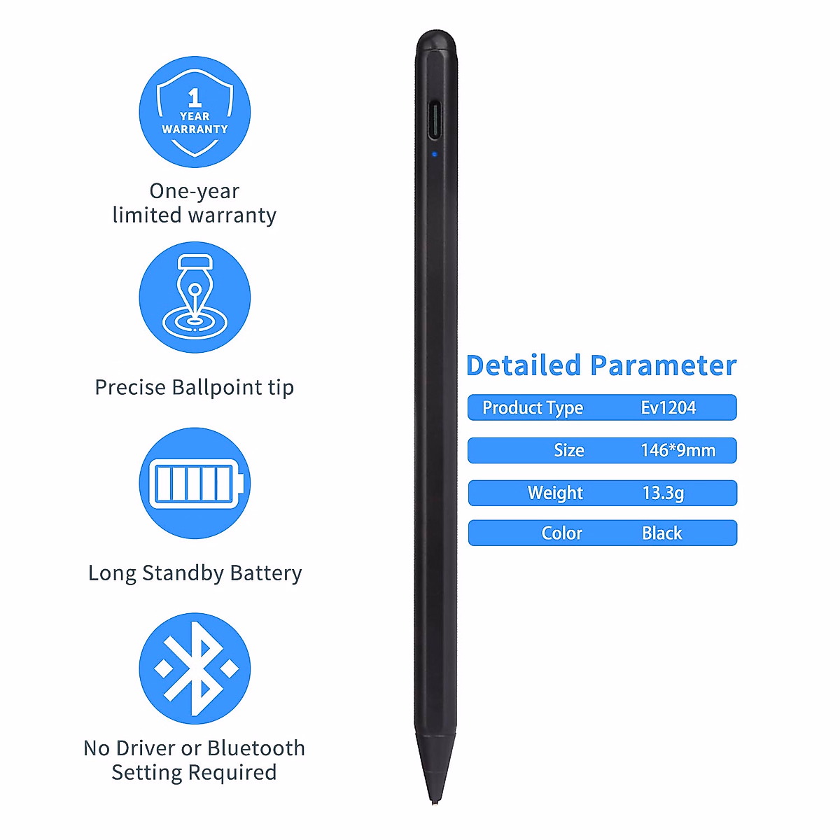 Stylus Pens for HP Envy X360 Convertible 2-in-1 Touch Screen Laptop (15.6") Pencil, Active Stylus Digital Pencil Fine Tip Stylus for HP Envy X360 Convertible 2-in-1 Laptop 15.6" Pen,Black