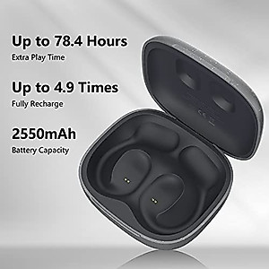 Oladance Open Ear Headphones Travel Charging Case - Extra 78.4 Hours Playtime with Built-in 2550mAh Large Capacity Battery, Protective Smart Case for Travel and Outdoor Activities- Grey（No Earbuds）