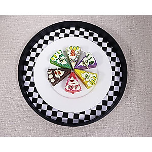 MCBZ Home Round Leather Tray, Round Decorative Tray, Round Serving Tray, Leather Ottoman Tray, Circle Coffee Table Tray,Diameter13.2 * 1.8" (Black)