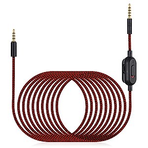 weishan G233 Audio Cable Replacement for Logitech Wired G433 / G Pro/G Pro X Gaming Headsets, Red Detachable Aux Cord Works on Xbox One PS4 PS5 PC, 6.6ft