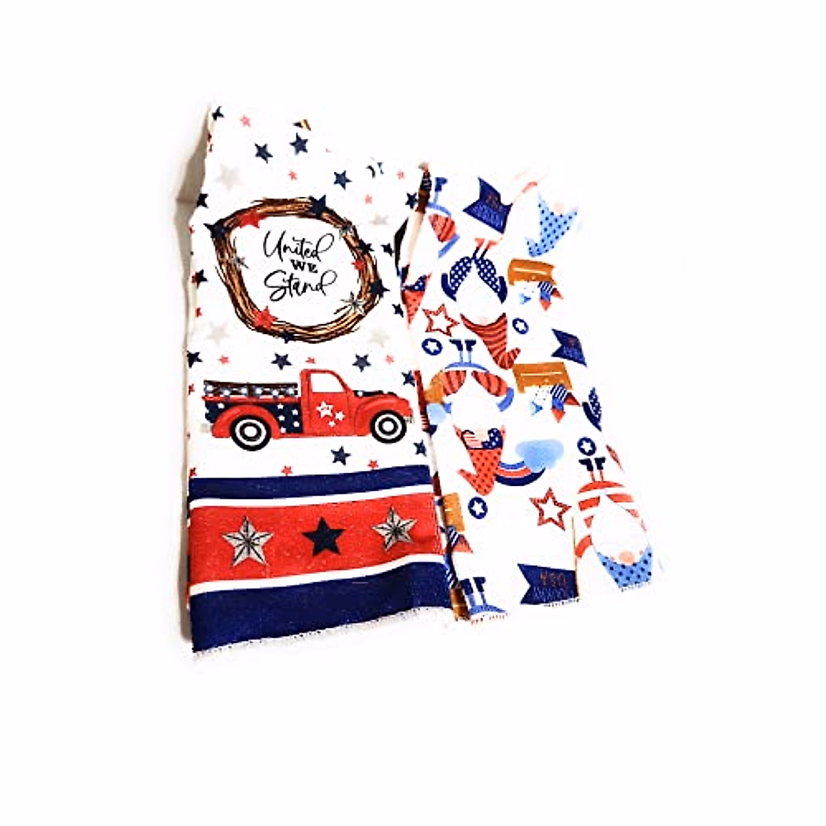 Set of 2 Decorative Patriotic 4th of July Gnomes Kitchen Towels, 15x25 in