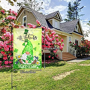 St. Patrick's Day Garden Flag Double Sided Yard Sign Green St. Patrick's Day Garden Flag Banner for Indoor Outdoor Home