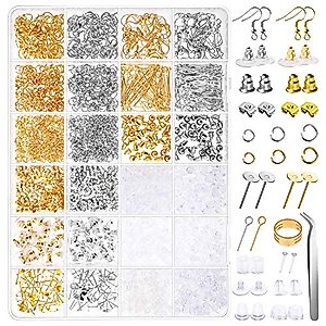 Anezus Earring Making Kit with Earring Hooks Findings, Earring Backs Posts, Jump Rings for Jewelry Making Supplies, 2320Pcs