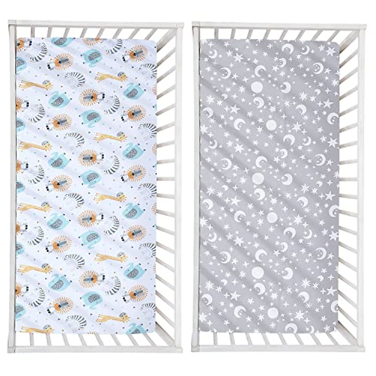 bimocosy Crib Sheet,3 Pack Crib Sheets for Baby Girl Boy Size 28"x 52" for Standard Crib and Toddler Mattresses, Super Soft Breathable Microfiber Crib Mattress Sheet,Floral/Elephant/Pink