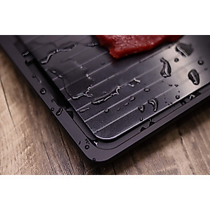 Duck Retail Defrosting Tray | Thawing Plate for Fast defrosting of Frozen Foods | Premium Quality Defrost Tray | with Bonus Drip Tray| Extra Thick (4mm) Non-Stick