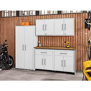 Manhattan Comfort Eiffel 6-Piece Garage Storage Set in White