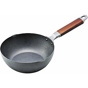 Shimomura Co., Ltd. Iron Frying Pan, 7.9 inches (20 cm), Iron Nitride, IH Compatible, Made in Japan, Wok, Nitrided, Rust Resistant 46174