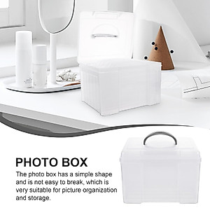 DOITOOL Photo Storage Box Organizer with Inner Cases and Handle Craft Storage Solution for Pictures Organization and Easy Access Ideal for Photo Archiving and Keeping Memories Safe