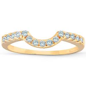 P3 POMPEII3 .25CT Curved Diamond Notched Wedding Ring Enhancer 14K - Size 9.5