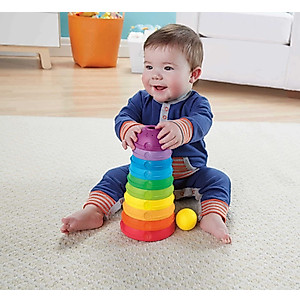 Fisher-Price Baby Toy Stack & Roll Cups, 10-Piece Stacking & Nesting Activity for Developmental Play Infants Ages 6+ Months