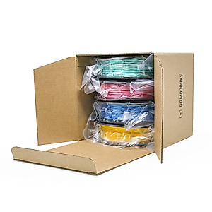 Gizmo Dorks Silk PLA 3D Printer Filament 3mm (2.85mm) 200g, 4 Color Sample Pack - High Gloss Ocean Blue, Red Pink, Teal, Yellow Gold