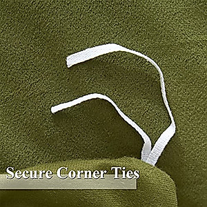 Ivellow Velvet Duvet Cover Queen Set Sage Green Velvet Duvet Cover Queen Velvet Comforter Cover 3Pcs Ultra Soft Duvet Cover Breathable Solid Luxury Flannel Velour Duvet Cover Zipper Closure Corner Tie