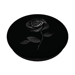 Beautiful Black Rose Flower Silhouette PopSockets PopGrip: Swappable Grip for Phones & Tablets PopSockets Standard PopGrip