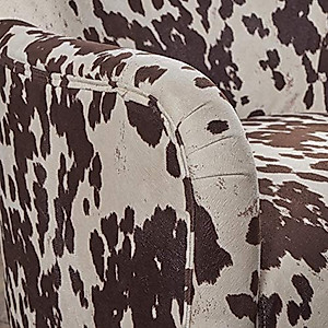 Christopher Knight Home Arabella Classic Velvet Club Chair, Milk Cow / Dark Brown