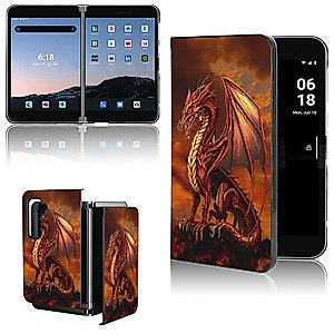 for Microsoft Surface Duo 2 Case for Women Men,AIRWEE Ultra Slim Hard PC Shookproof Fold Case Protective Cover for Microsoft Surface Duo 2 2nd 2021,Dragon Cool