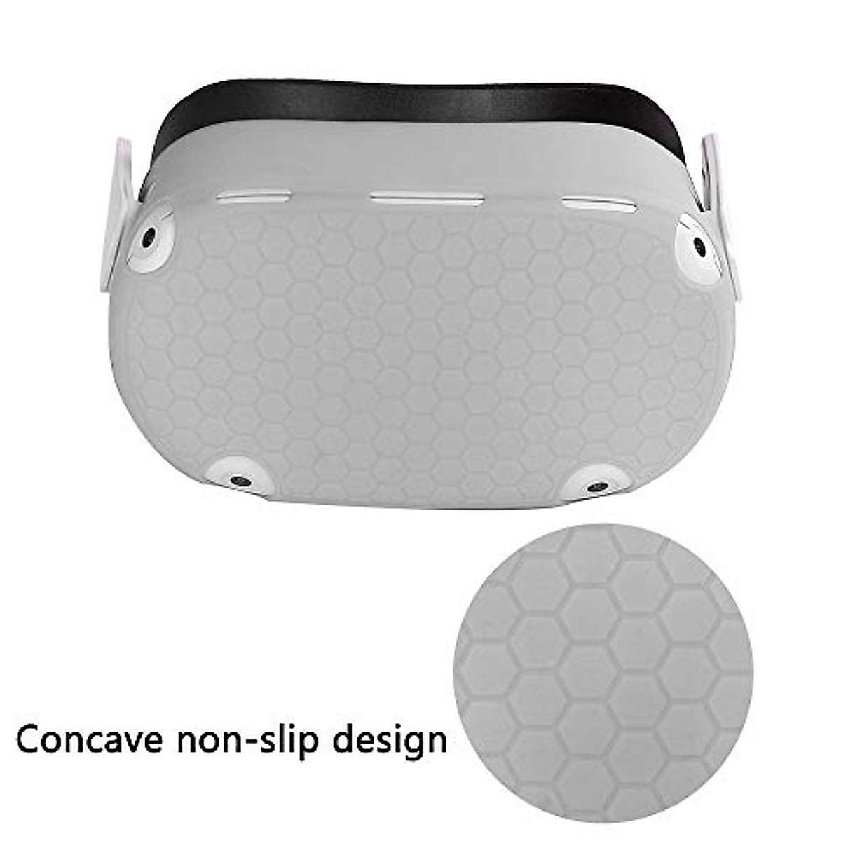APOSU Silicone VR Shell Cover for Oculus Quest 2 VR Headset Front Cover Skin Protection Anti-scrach Shock-Resistant Accessories for Q2 (White)