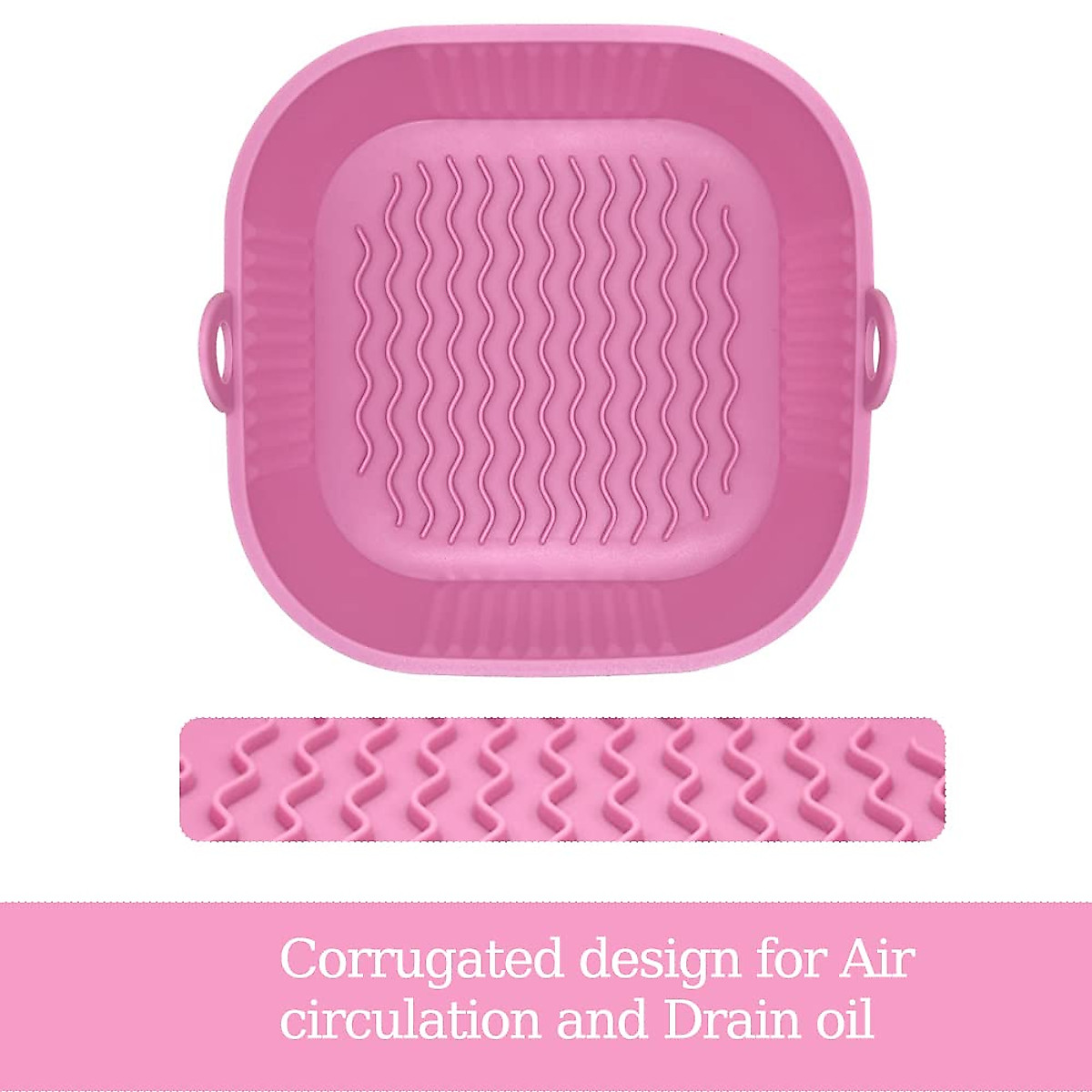 Air Fryer Silicone Liners 9 inch for 5 to 9 QT, 4 Pack Reusable Square Airfryer Basket Bowl Tray Insert Deep Fryer Parts&Accessories (4, 9 inch)