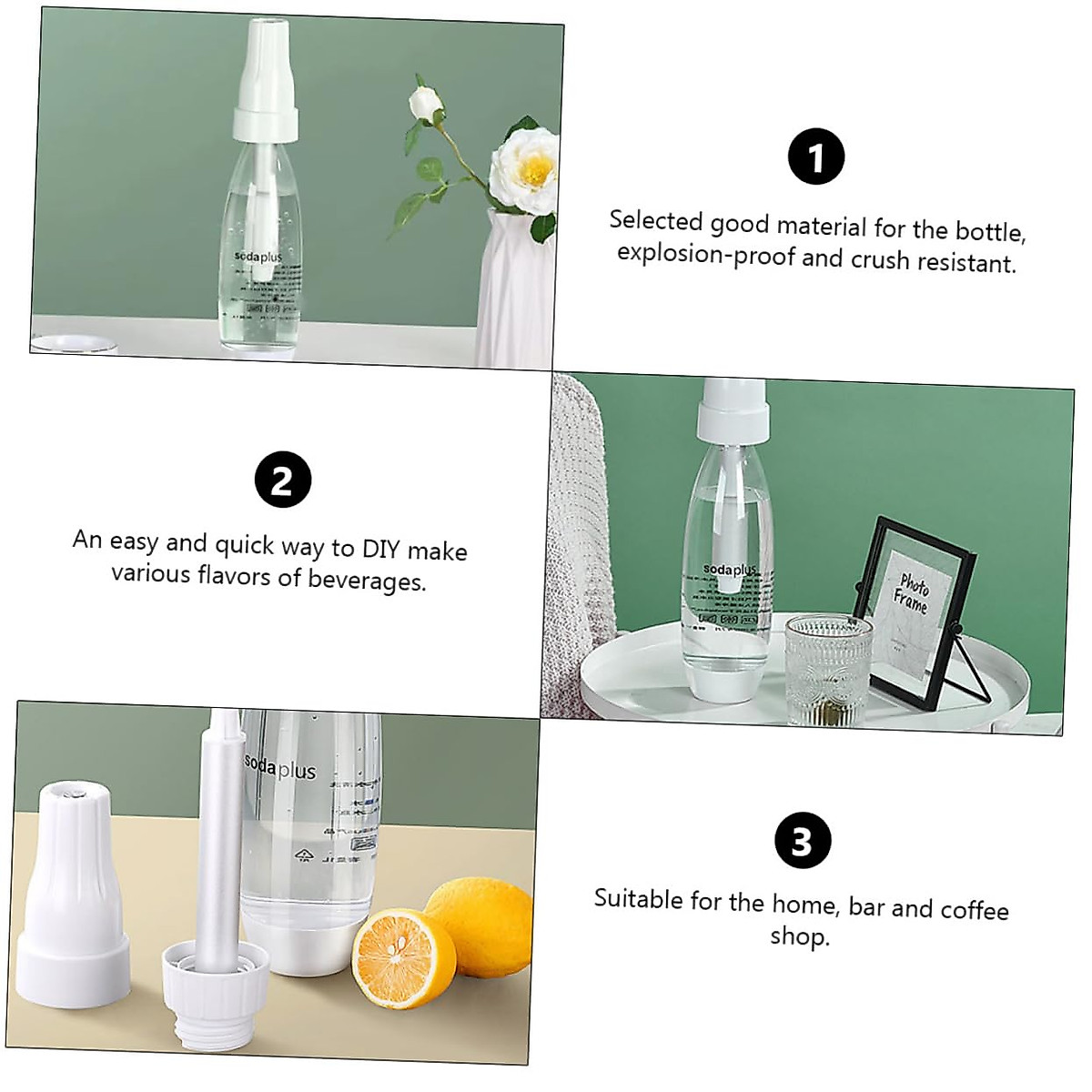 NOLITOY 2 Pcs Sparkling Water Machine Water Maker Carbonating Bottles Carbonated Drink Maker Soda Water Making Tool Water Carbonator White Food Grade Bpa Manual Carbonated Water