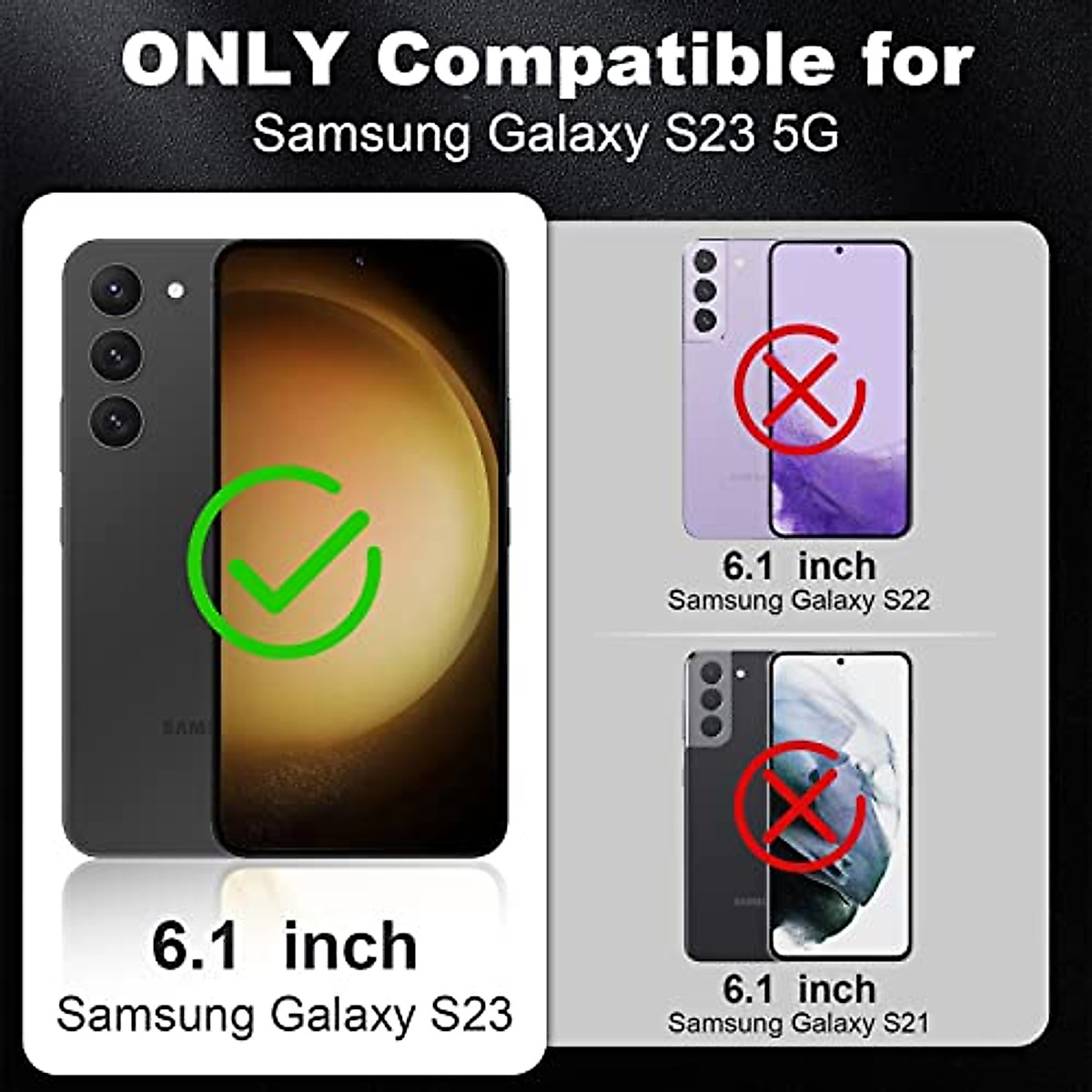 LYWHL for Samsung Galaxy S23 Screen Protector, 3 Pack Tempered Glass 9H Hardness Case Friendly HD Clear Film + 3 Pack Camera Lens Glass Protector for Galaxy S23 [Compatible Fingerprint]