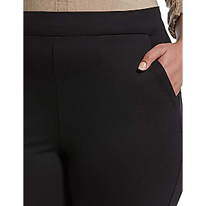 HUE Women's Ponte 7/8 Leggings, Black, 1X