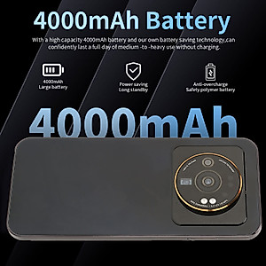 Vikye M12S Ultra Unlocked 5G Smartphone 6.5in HD Screen for Android 12 6GB RAM 256GB ROM WiFi Mobile Phone with Front 8MP Rear 16MP Camera 100 240V (US Plug)