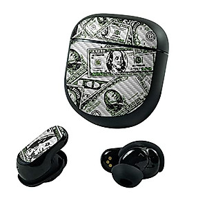 MightySkins Carbon Fiber Skin Compatible with Bose QuietComfort Earbuds II (2022) - Phat Cash | Protective, Durable Textured Carbon Fiber Finish | Easy to Apply and Change Styles | Made in The USA