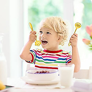 40 Pcs Flower Dessert Spoons Stainless Steel Sugar Spoon Stirring Coffee Spoons Small Tea Spoons Cafe Bar Spoon Cute Coffee Teaspoon Mini Tableware for Demitasse Espresso, 8 Styles (Gold)