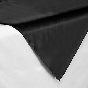 Lann's Linens - 5 Satin Overlay Table Toppers - 72" Square Tablecloth Covers for Wedding, Reception or Party - Silver