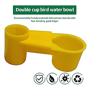 MUDUODUO Automatic Bird Drinker Cups 12pcs Pigeon Water Bottle Feeder for Cage(Yellow)