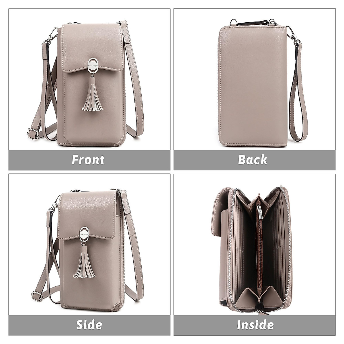 Pearl Angeli Small Crossbody Phone Bag RFID Women Wallet Cellphone Credit Card Purse with Adjustable Shoulder Strap