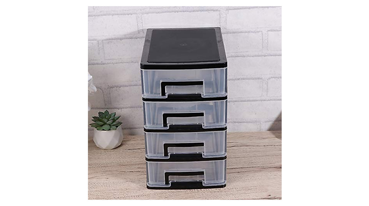 Four-Layer Storage Cabinet | Clear Plastic Organizer Case