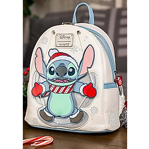Loungefly Disney Stitch Holiday Snow Angel Glitter Mini Backpack