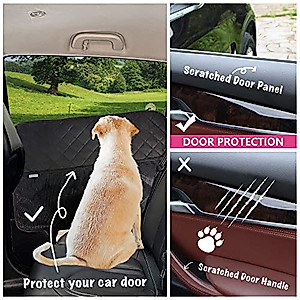 Winbate 2PCS Car Door Protector for Dogs Pet Car Door Cover-Waterproof Scratchproof Nonslip Durable Car Door Protector, Machine Washable Pet Vehicle Door Guard (2 Packs Universal Fit) (Black + Pocket)
