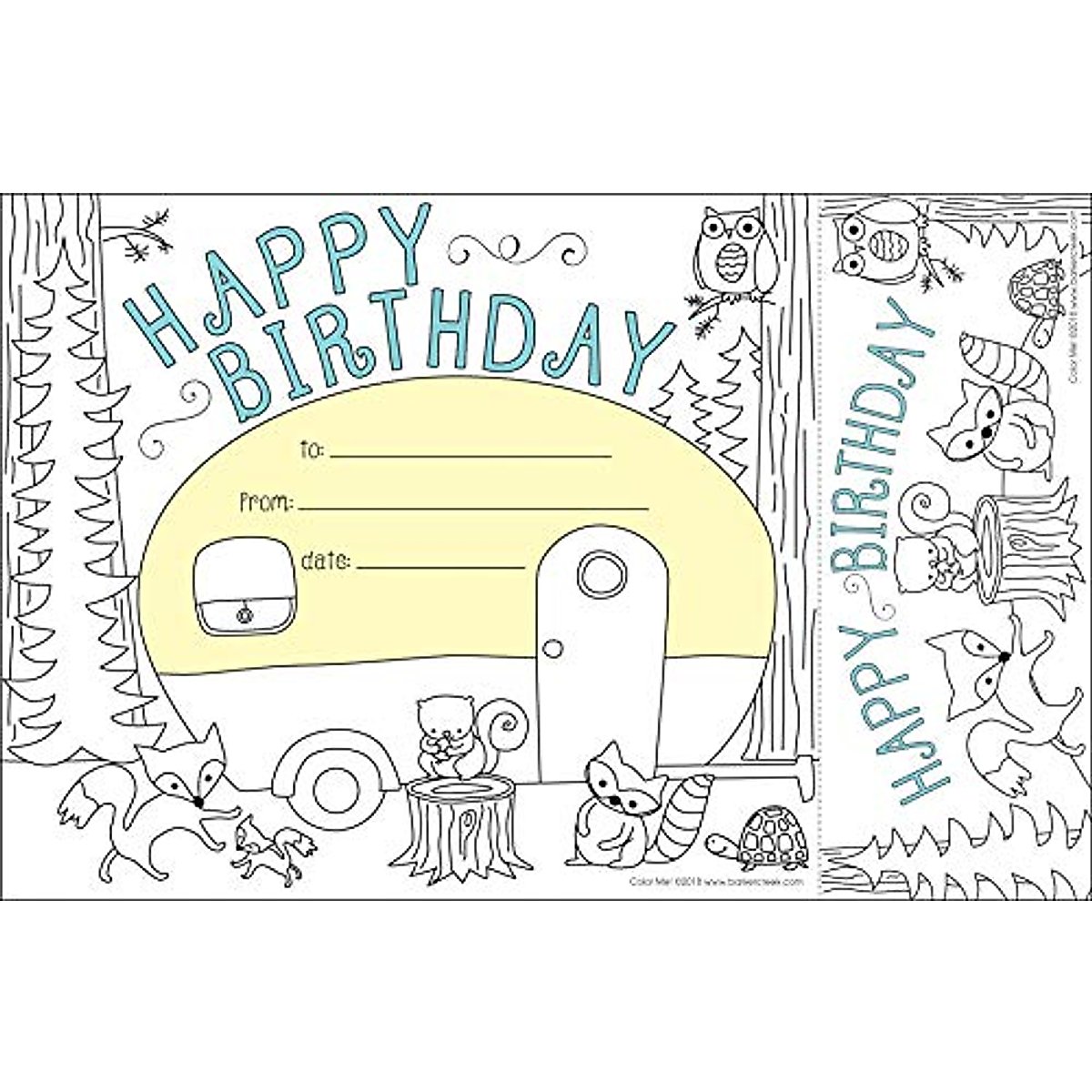 BARKER CREEK Recognition Awards and Bookmarks, Color Me Happy Birthday, 30 Double-Sided Awards and 30 Double-Sided Bookmarks, Awards are 6-3/8" x 5-1/2", Bookmarks are 2-1/8" x 5-1/2" (427)